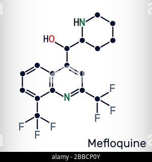 Skeletal formula of Quinine. Drug chemical molecule Stock Vector Image ...