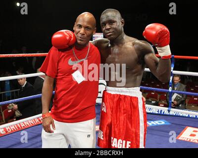 Erick Ochieng (red shorts) defeats Alex Spitko in a Middleweight boxing ...