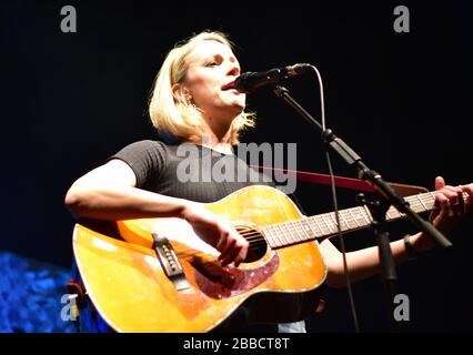 Actress and artist Jessica Guise in performance at The Forum, Bath, UK ...