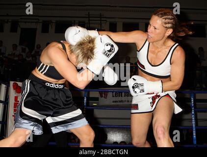 Laura Saperstein (white shorts) defeats Lana Cooper in a Super ...