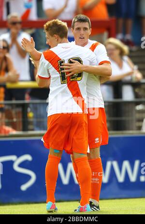 Blackpool's James Caton celebrates scoring the winning goal against ...