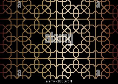 Luxury, premium, rich morocco golden and black islamic pattern ...