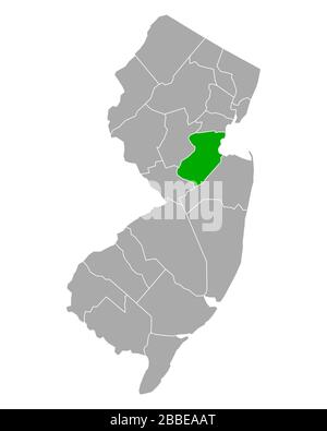 Map of Middlesex in New Jersey Stock Photo - Alamy
