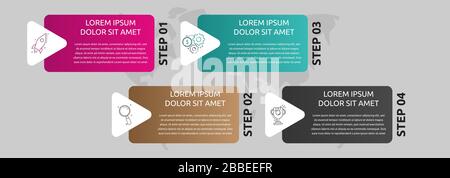 four steps sequence process diagram infographic layout concept vector ...