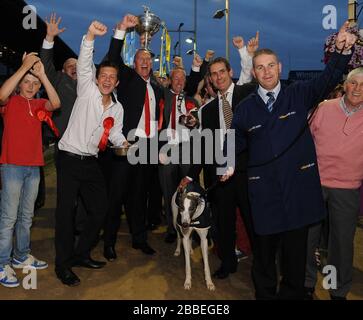 Co-Owner, Simon Wooder (right) is interviewed after winning the William ...