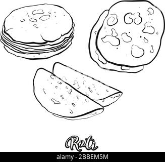 Delicious chapati ,illustration, vector on white background Stock ...