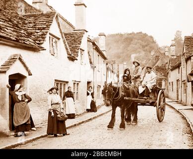 English rural idyll, probably Wiltshire, Victorian period Stock Photo ...