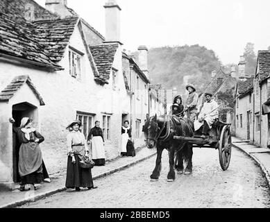 English rural idyll, probably Wiltshire, Victorian period Stock Photo ...