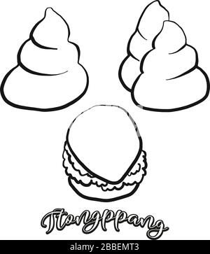 Pancake food sketch separated on white. Vector drawing of Pancake ...