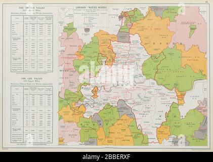 LONDON WATER SUPPLY. Metropolitan Water Board. Reservoirs Pumping Stns ...