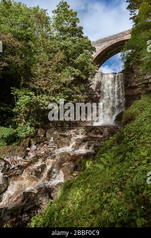Ashgill Force in Cumbria near to the village of Garrigill is a ...