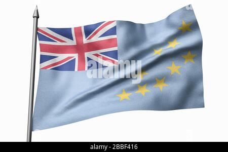Tuvalu Flag on Flagpole Stock Photo - Alamy