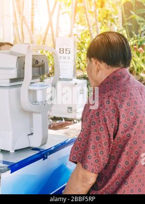 Senior eye exam, glaucoma specialist and medical eyes test of elderly ...
