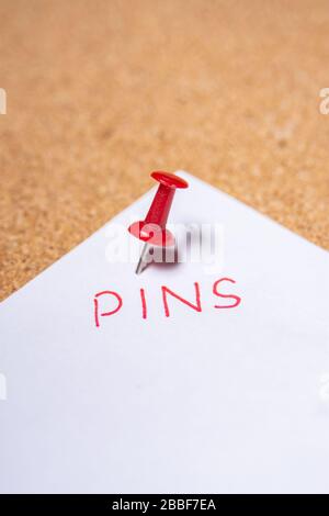 Pin board texture for background and colorful pins Stock Photo - Alamy