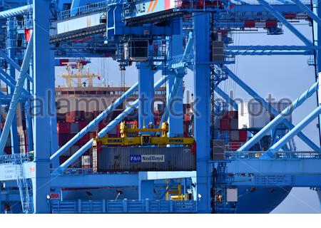 Automated Guided Vehicles, AGV at the Container Terminal Altenwerder ...
