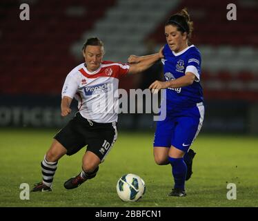 Lincoln Ladies' Remi Allen and Everton Ladies' Michelle Hinnigan Stock ...