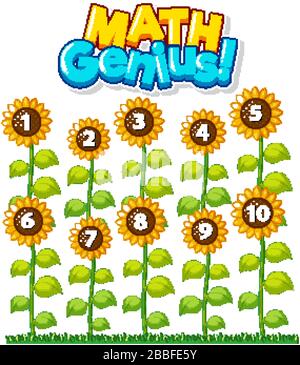 Number one to five on sunflowers Stock Vector Image & Art - Alamy
