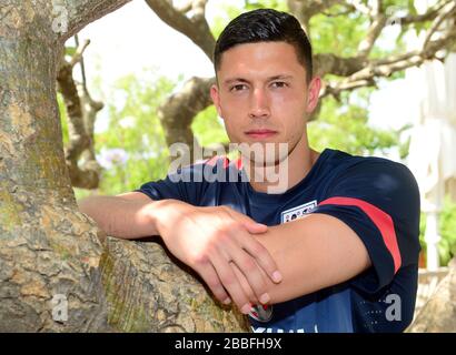 England's Jason Lowe poses for a photograph at Caesarea Golf Club Stock ...