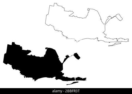 Tolyatti City (Russian Federation, Russia, Samara Oblast) map vector ...
