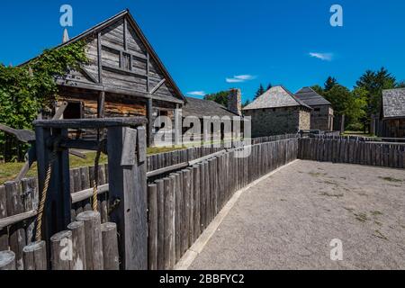 Some old, traditional Canadian houses in a museums village Stock Photo ...