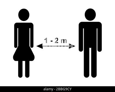 Safety distance between people, symbolic representation in an ...