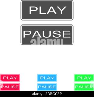 Pause movie icons on round color glass buttons Stock Vector Image & Art ...