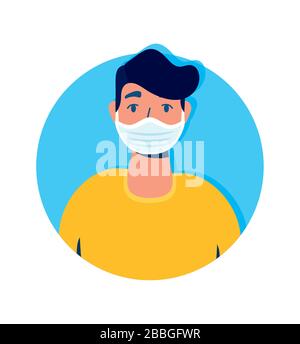 surgeon and man using face mask for covid 19 Stock Vector Image & Art ...