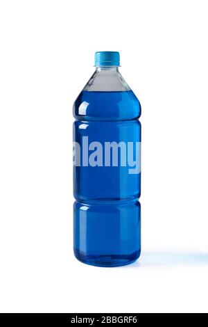 Blue liquid for car in canister isolated on white Stock Photo - Alamy