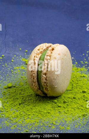green macaron from japanese matcha powder, Asian sweet dessert ...