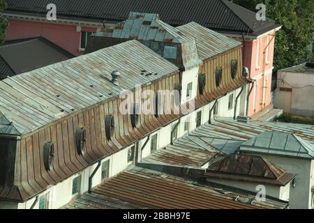 View from atop of an old factory in Bucharest, Romania Stock Photo - Alamy