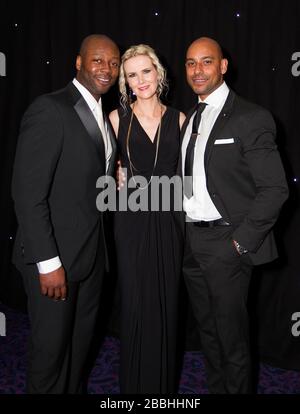 The PFA's Marie-Christine Bouchier (centre) with her partner Adie Mike ...