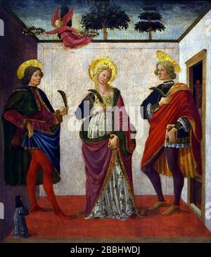 Saint Cecilia between Saint Valerian and Saint Tiburtius with a Donor ...