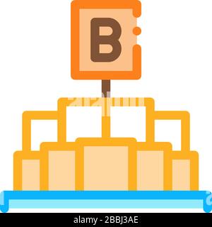 pieces of butter holding letter b sign icon vector outline illustration ...