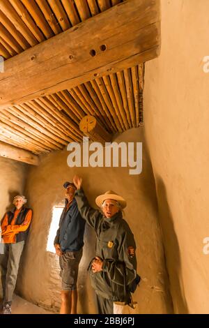 Ceiling details of vigas and latillas in a room within Pueblo Bonito in ...