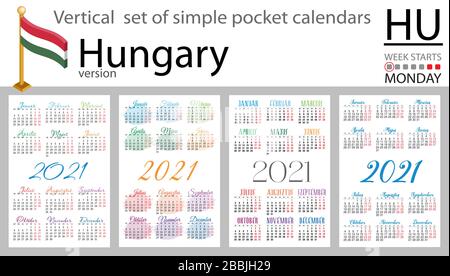 Hungarian vertical Set of pocket calendars for 2026 (Two thousand ...