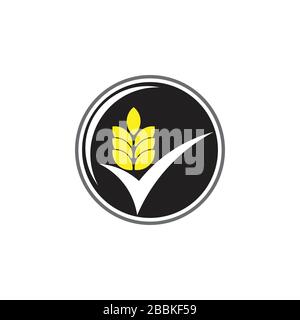 Wheat Grain Check Logo. Grain Wheat Logo Concept sign icon symbol ...