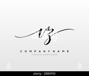 VZ handwriting logo with circle template vector signature, wedding ...