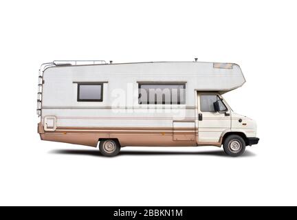 Italian motorhome side view isolated on white background Stock Photo ...