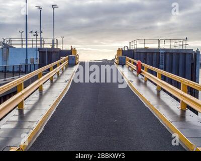 Ferry linkspan, ramp for accessing Calmac ferry, Outer Hebrides ...