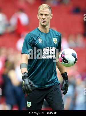 Burnley goalkeeper Joe Hart warms up ahead of the match Stock Photo - Alamy