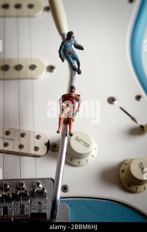 Batman & Robin with Fender Stratocaster Stock Photo - Alamy
