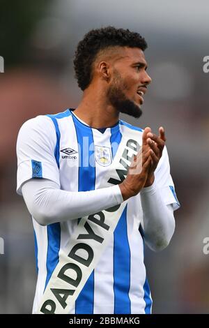 Huddersfield Town's Elias Kachunga and Rochdale AFC’s Aaron Morley ...