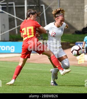 Belgium's Constance Brackmanand and England's Ella Rutherford battle ...