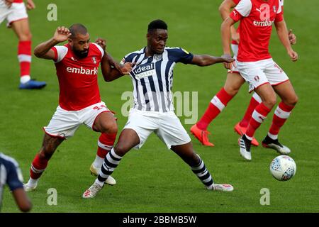 Rotherham United's Kyle Vassell and West Bromwich Albion's Conor ...