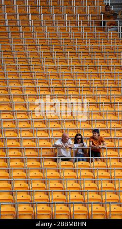 Wolverhampton Wanderers fans in a safe standing area in the stands ...
