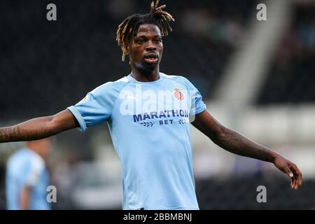 Girona's Kevin Soni during the Pre-Season Friendly at Pride Park ...