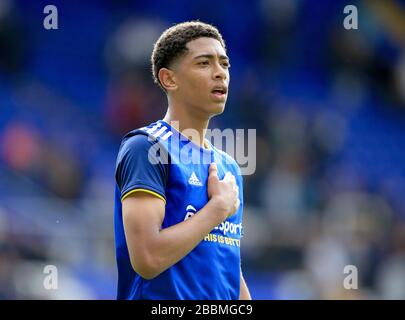 Birmingham City's Jude Bellingham celebrates after he scores his sides ...