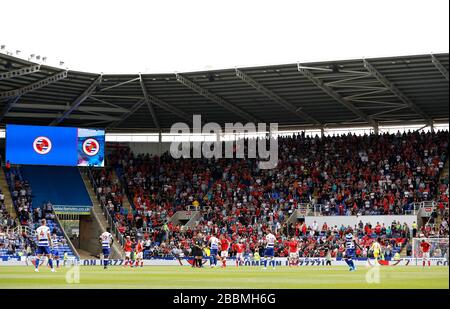 General view of the sold out Charlton Athletic away end on the left and ...