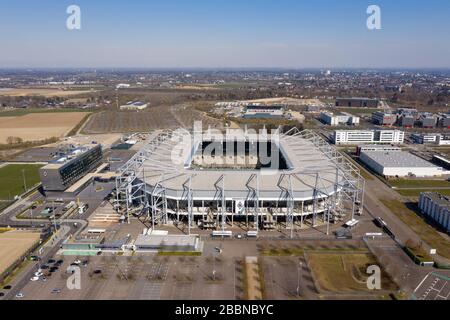 Aerial view, football stadium Mönchengladbach, BVB Moenchengladbach ...
