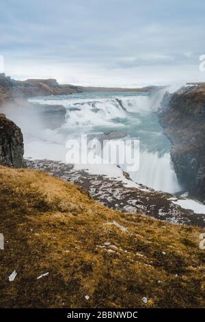 Gullfoss waterfall, Iceland in April Stock Photo - Alamy